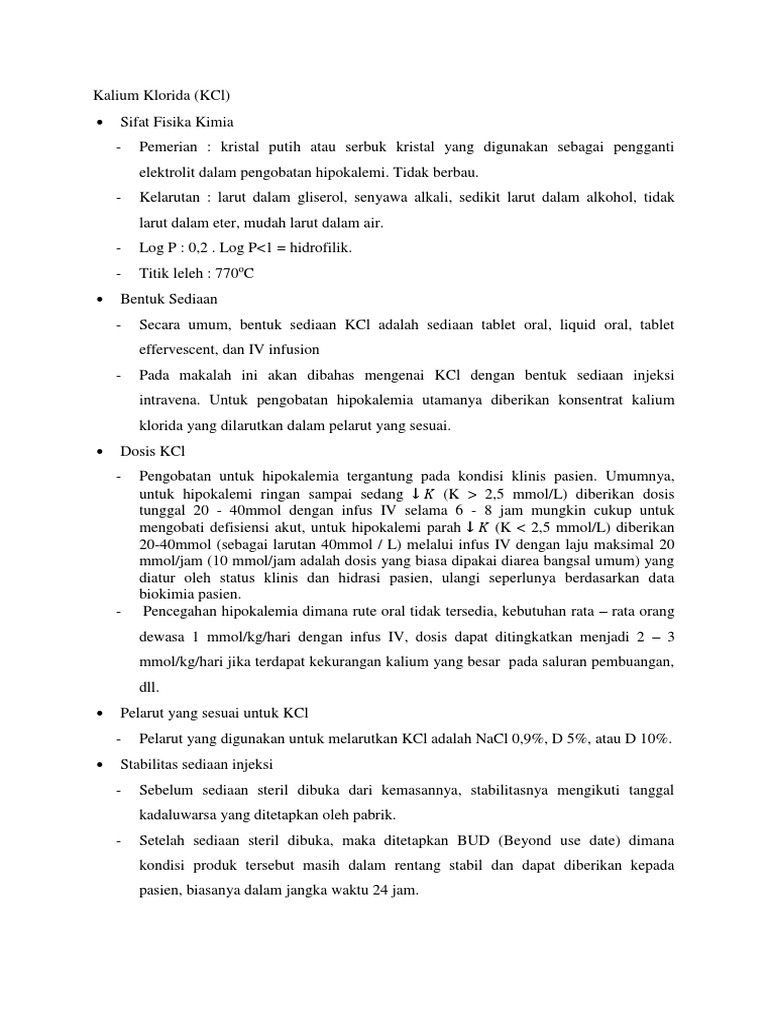Kalium Klorida | PDF | Sains & Matematika