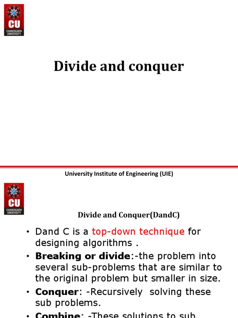 Divide and Conquer: University Institute of Engineering (UIE) | PDF ...