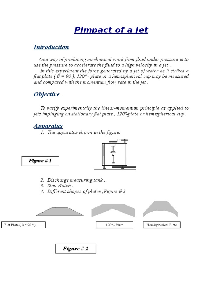 Lab#3-Impact of A Jet | PDF | Momentum | Mass