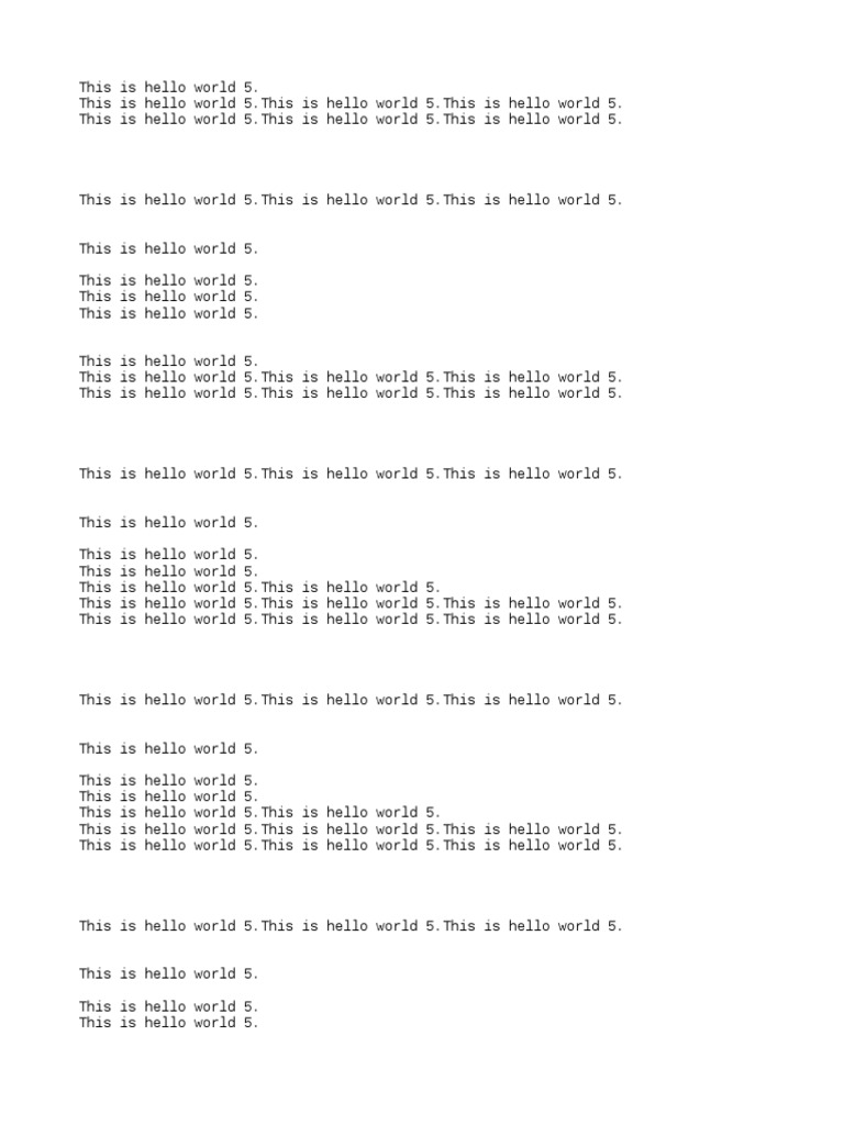 Hello World 5 | PDF
