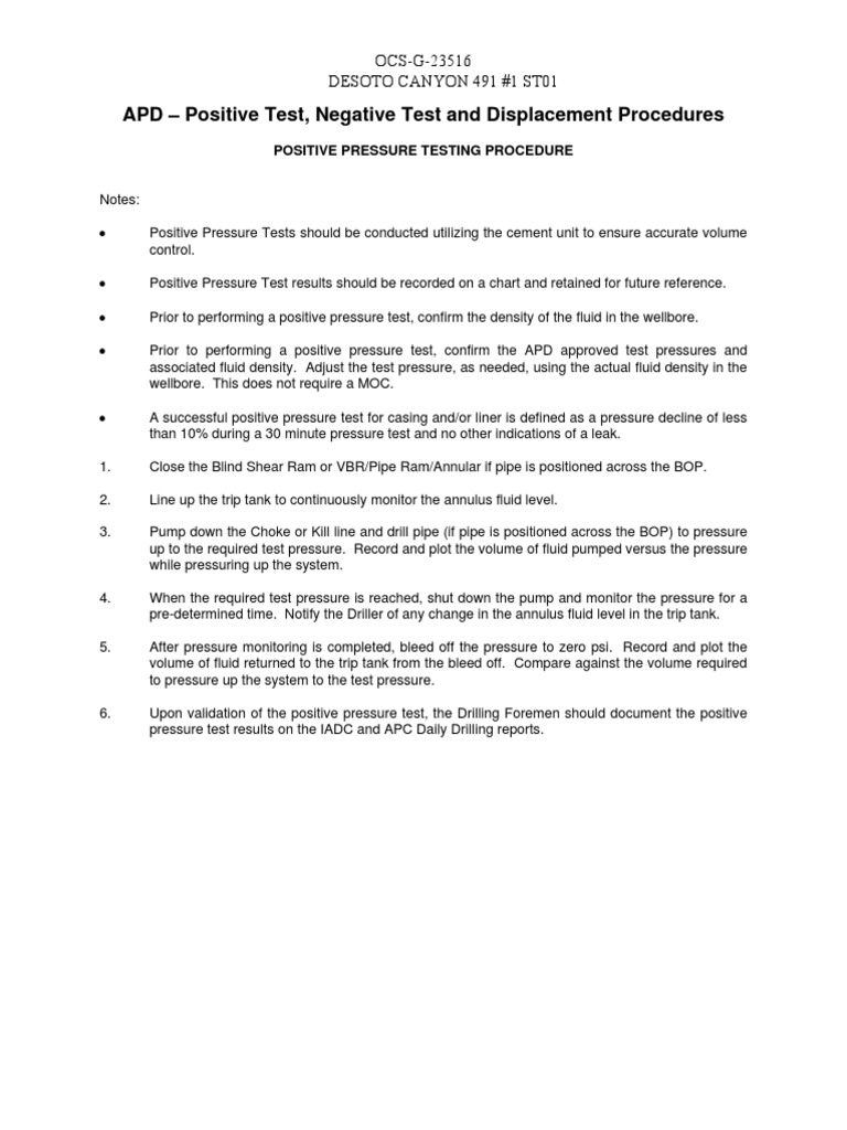 APD - Positive Test, Negative Test and Displacement Procedures | PDF ...
