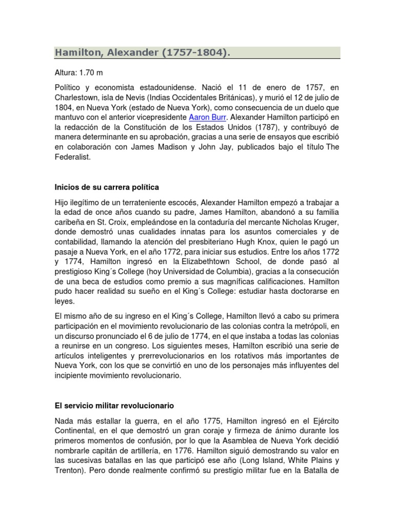 Hamilton | PDF | Alexander Hamilton | James Madison