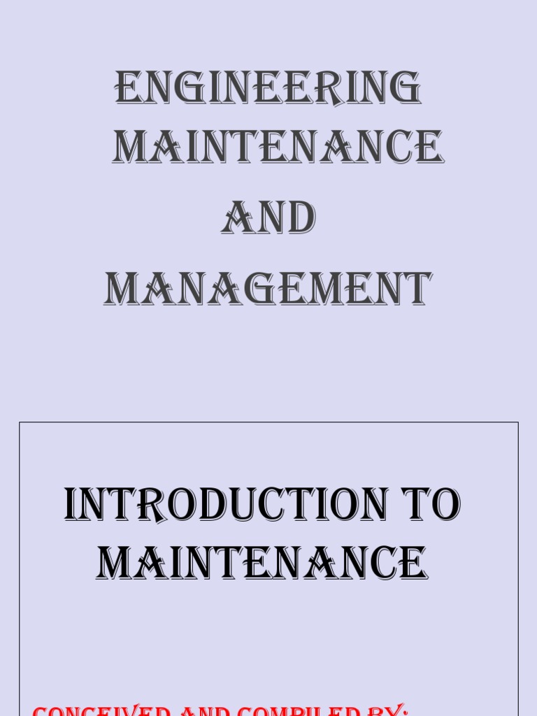 Engineering Maintenance AND Management | PDF | Economies | Business