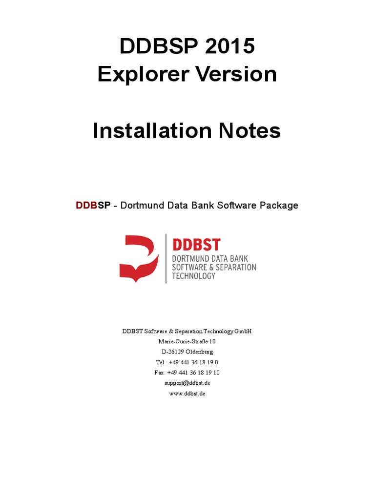 Installation Instructions for the DDBSP 2015 Explorer Version of the Dortmund Data Bank Software ...