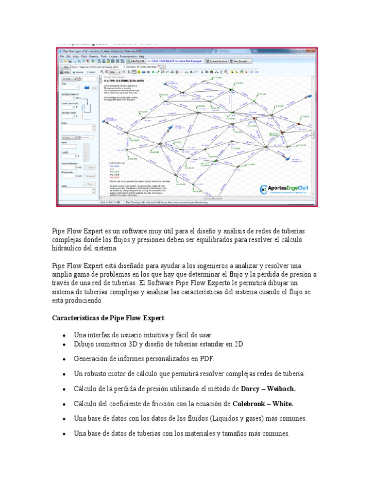 Pipe Flow Expert Es Un Software | PDF | Presión | Software