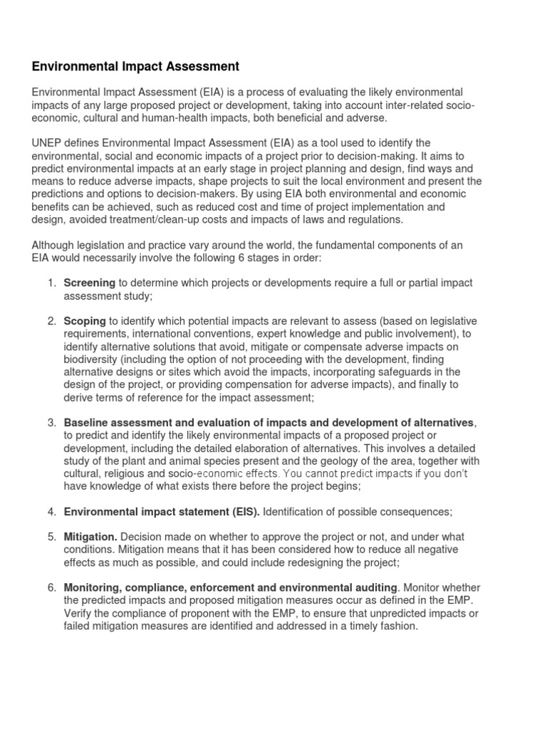 Environmental Impact Assessment | PDF | Environmental Impact Assessment ...