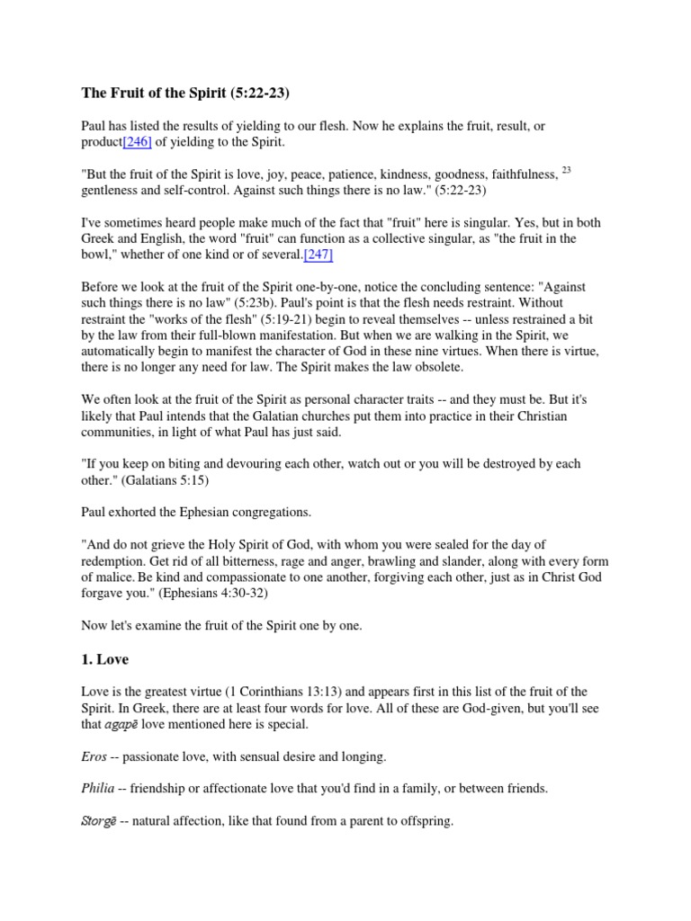 The Fruit of The Spirit | PDF | Fruit Of The Holy Spirit | Patience