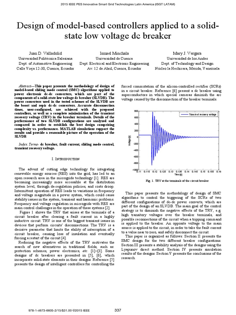 Design of Model-Based Controllers Applied To A Solid-State Low Voltage ...