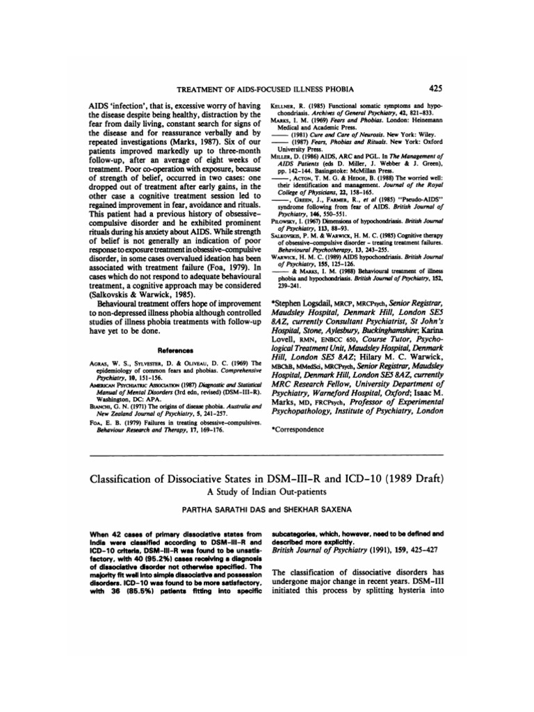 Dissociative Stupor | PDF | Diagnostic And Statistical Manual Of Mental ...