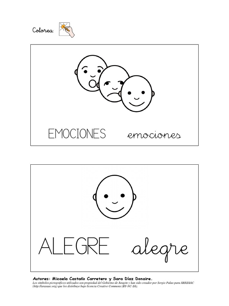 Emociones - Colorea Las Emociones de Dos en Dos PDF | PDF | Obras ...