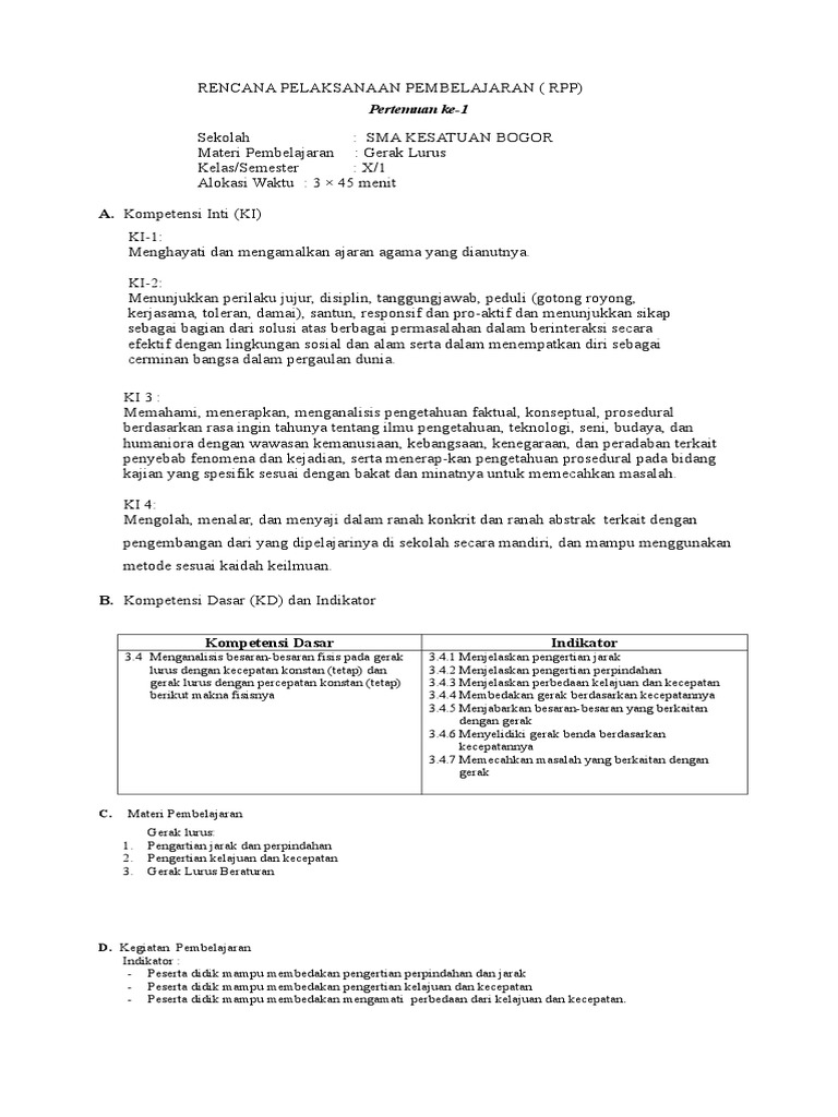 LK 2 (RPP) Untuk Satu Kali Pertemuan | PDF