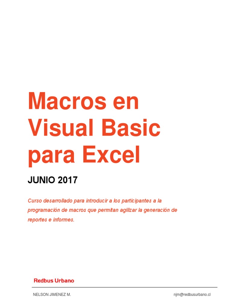 Macros en Visual Basic para Excel | PDF | Flujo de control | Básico