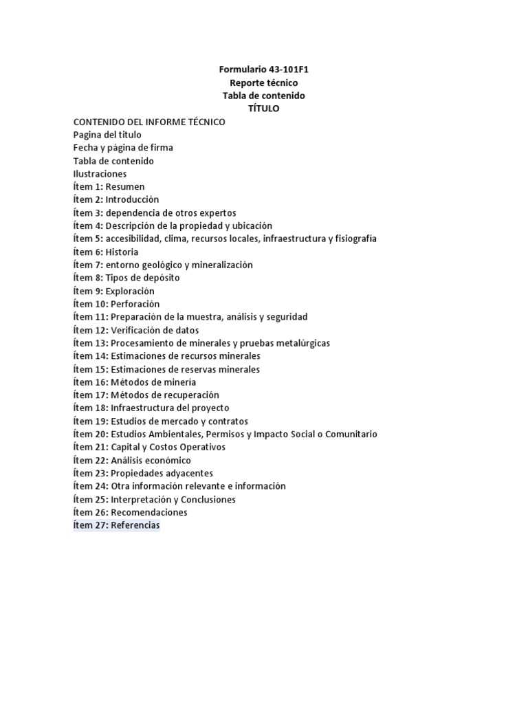 Formulario 43 | PDF | Minería | Minerales
