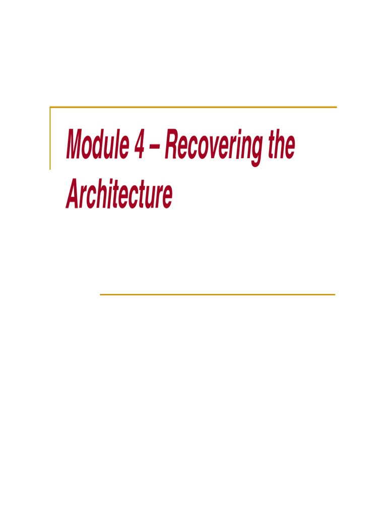 Module 8 Architecture Recovery Pdf Subroutine Variable Computer Science