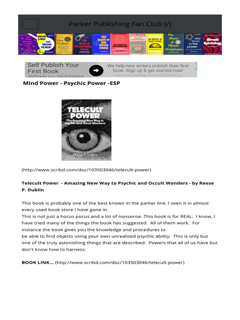 Parker Publishing Fan Club (/) : Self Publish Your First Book | PDF ...