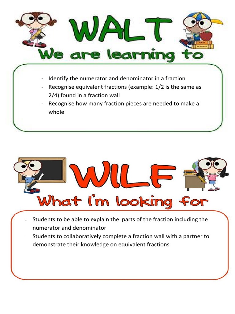 2017 Walt Wilf Fractions | PDF | Fraction (Mathematics) | Numbers