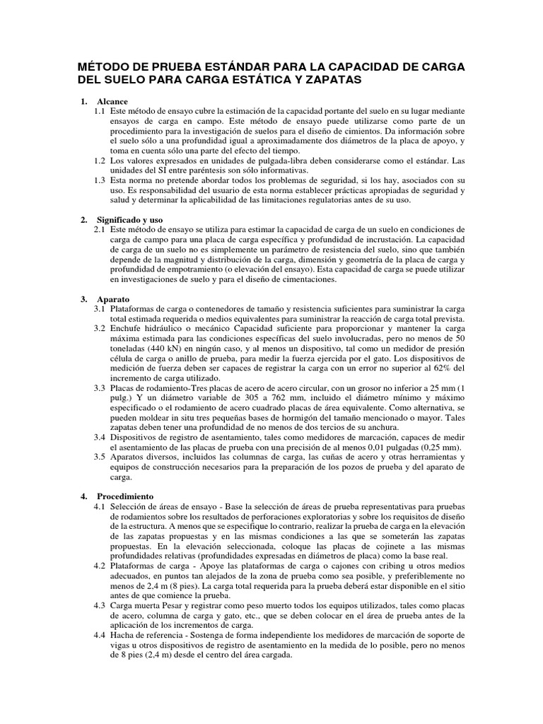 ASTM D 1194 94 Standard Test Method For Bearing Capacity of Soil For ...