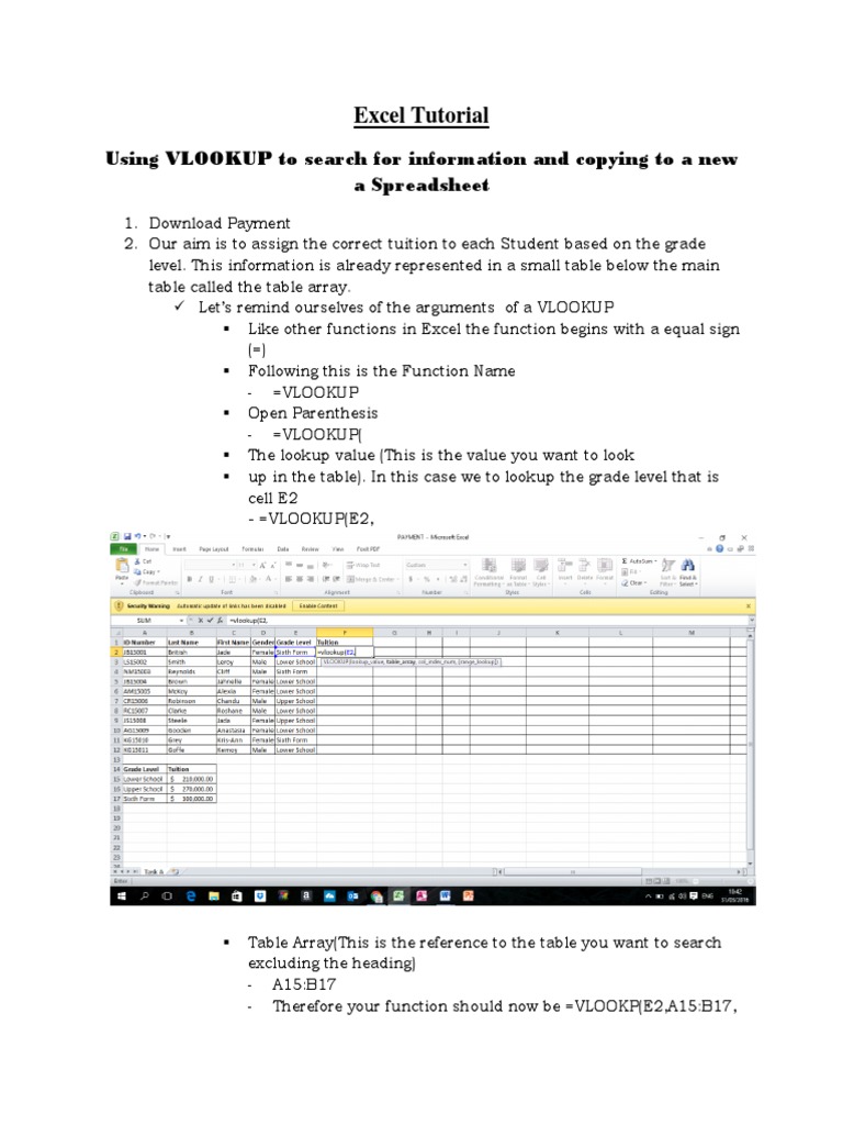 Excel Vlookup | PDF