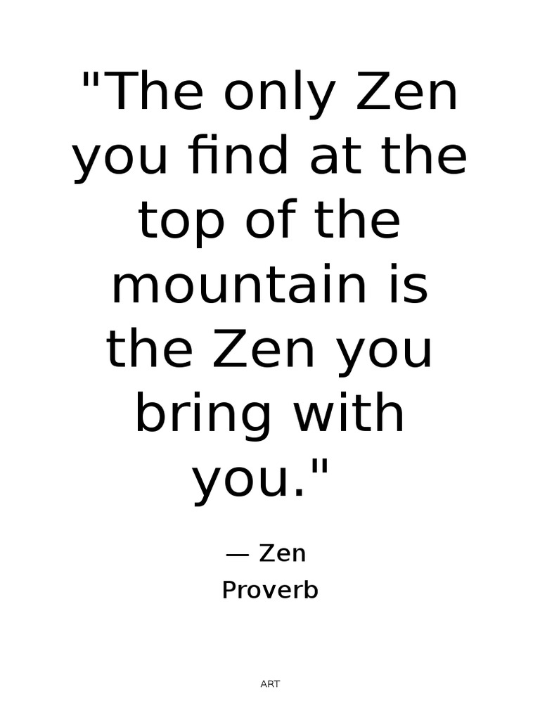 Zen Proverb on Inner Peace | PDF