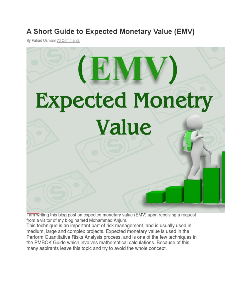 A Short Guide To Expected Monetary Value | PDF | Expected Value | Risk