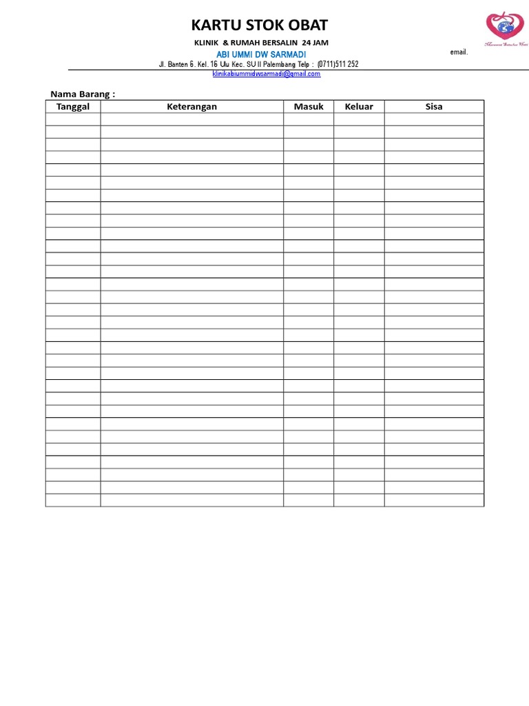 Kartu Stok Obat | PDF