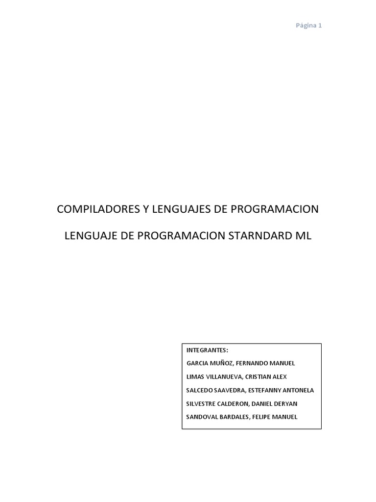 Lenguaje de Programación SML | PDF | Entorno de desarrollo integrado ...