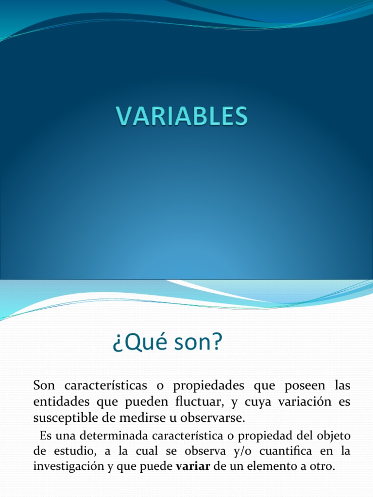 Variables. Concepto y Clasificación | PDF | Medición | Sicología
