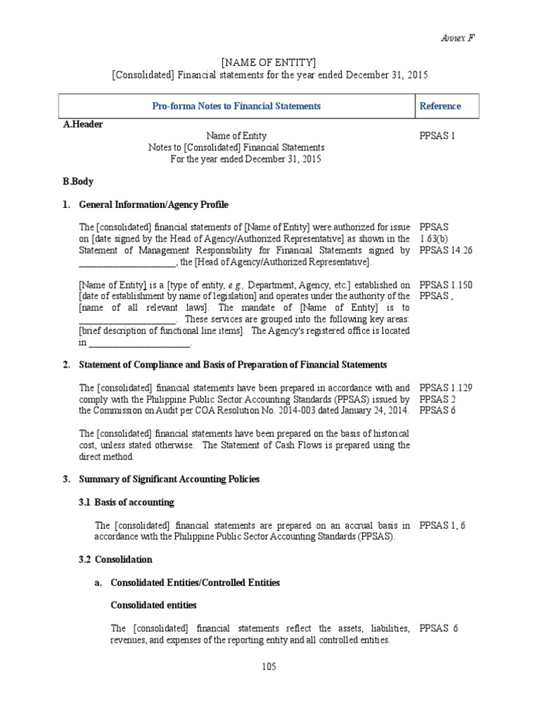 Annex F - Sample Notes To FS | PDF | Intangible Asset | Derivative ...