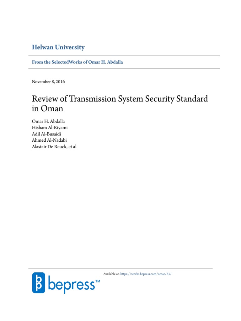 TSS Paper (Final) - Stamped | PDF | Electric Power Transmission ...