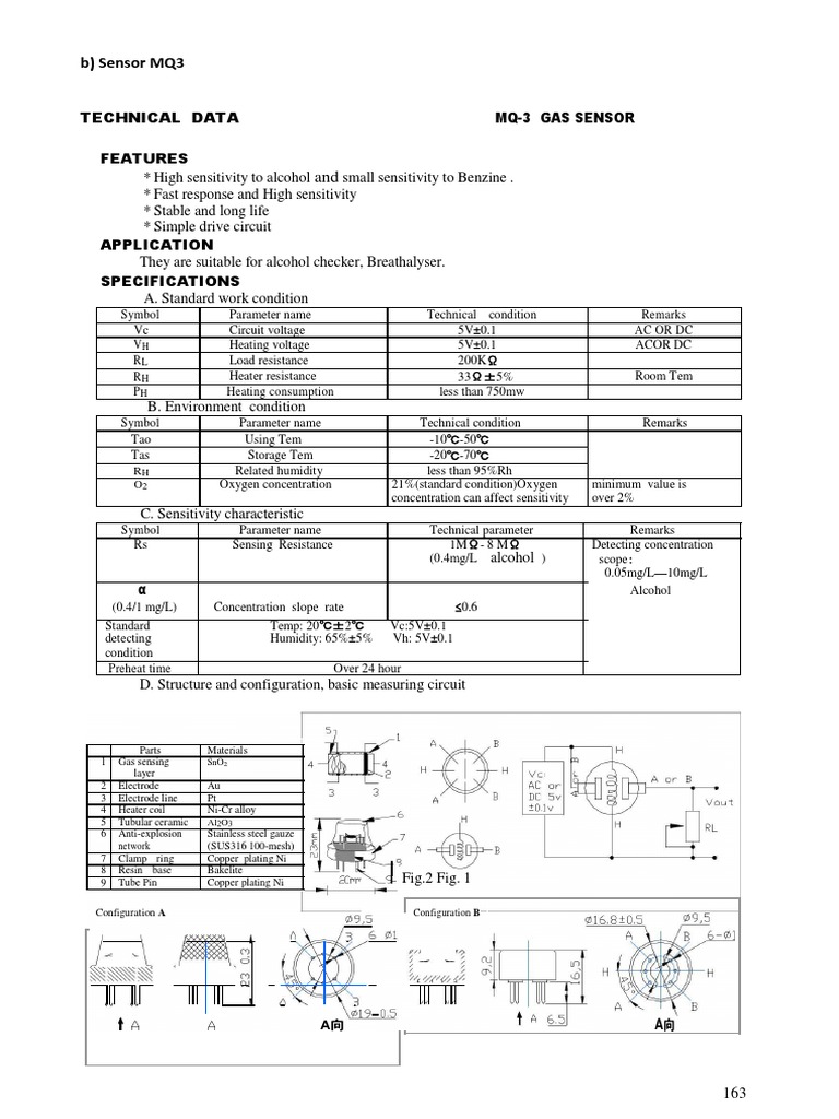 MQ 3 | PDF | Electrical Resistance And Conductance | Sensor