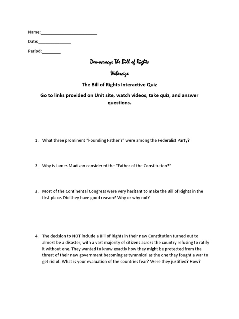 Bill of Rights Interactive Webercize | PDF | Law