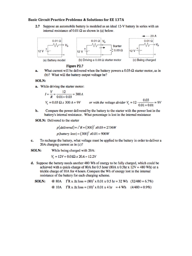 Basic Circuit Problems & Solutions | PDF