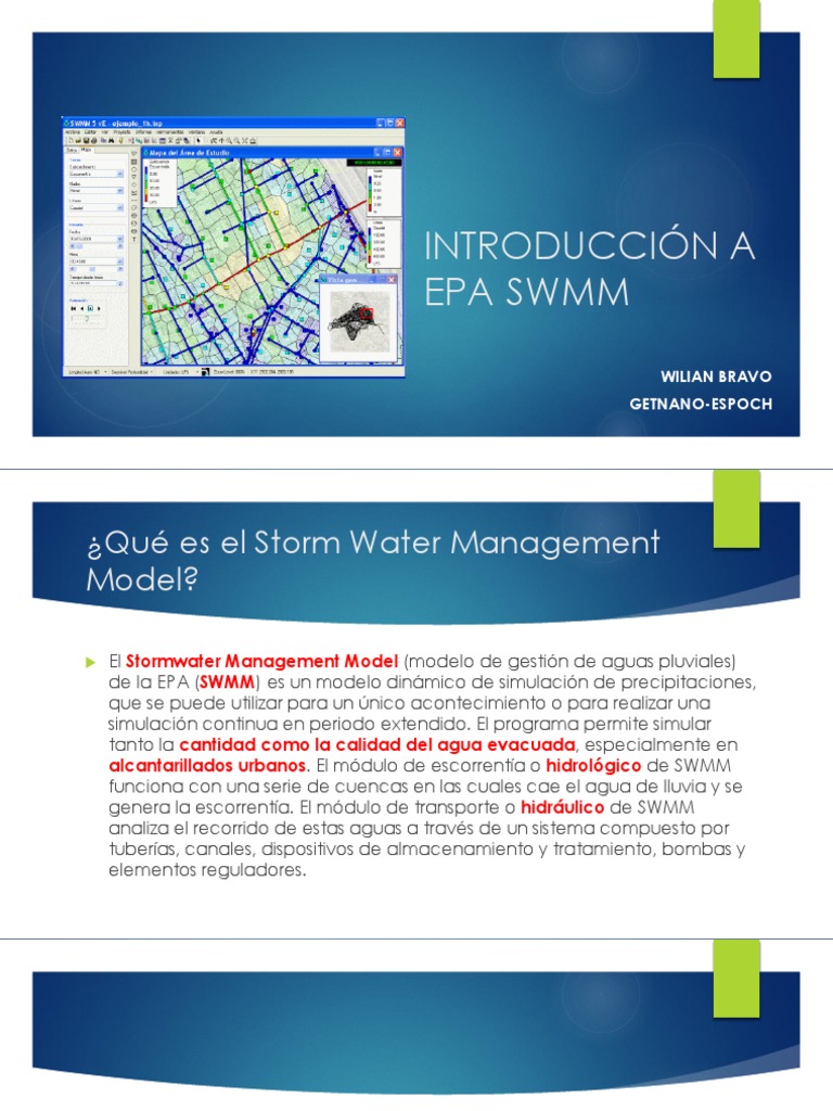 Intro A Epa SWMM | PDF | Agua subterránea | Descarga (hidrología)
