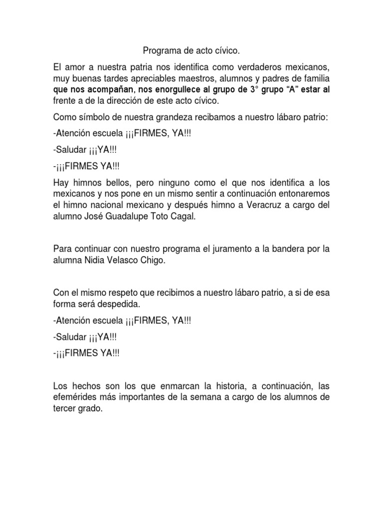 Programa de Acto Cívico | PDF