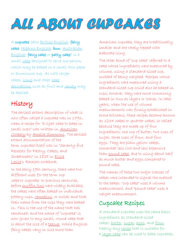 History: Cupcake Recipes | PDF | Cupcake | Cakes