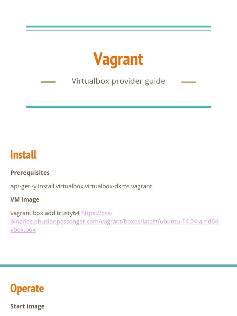 Vagrant: Virtualbox Provider Guide | PDF | Software | Computer Engineering