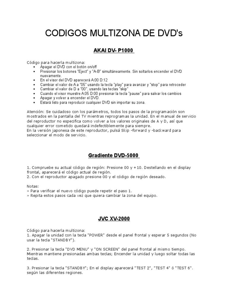 Electronica - Codigos Multizona de DVD | PDF | Microcontrolador ...
