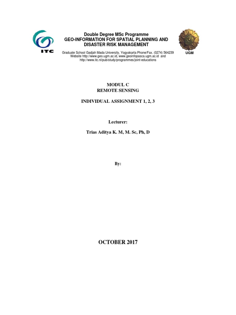 Modul C Remote Sensing Individual Assignment 1, 2, 3 | PDF