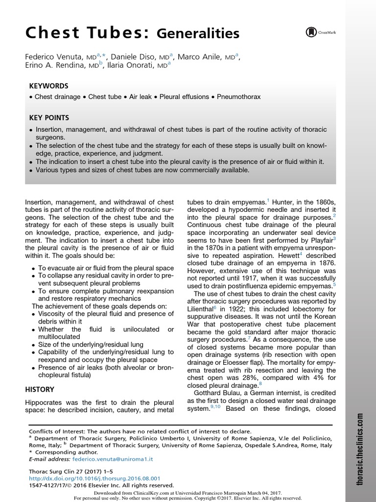 Chest Tubes | PDF | Thorax | Thorax (Human Anatomy)