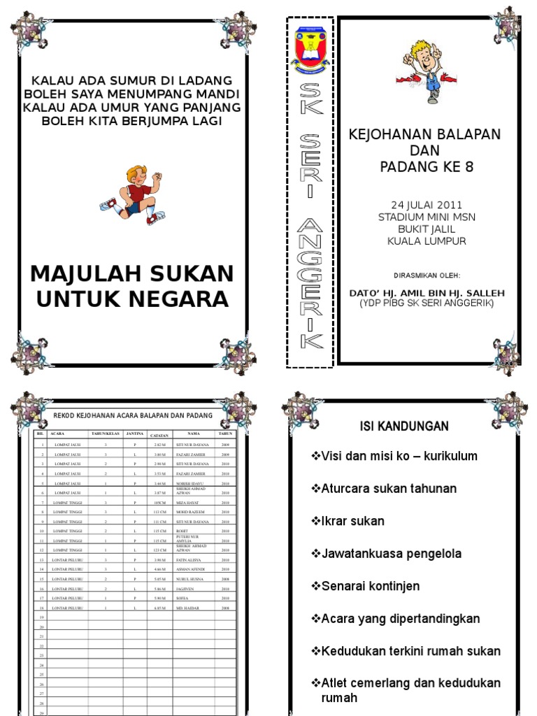 Contoh Buku Program Sukan | PDF