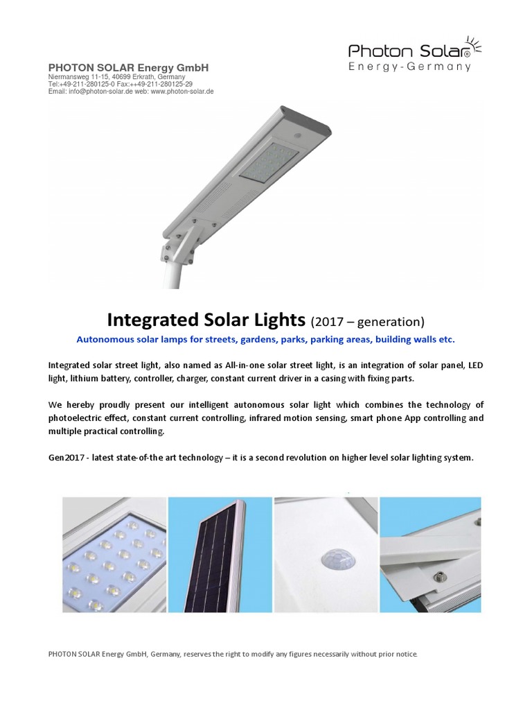 Photon Solar Led Lights Catalogue | Light Emitting Diode | Solar Panel