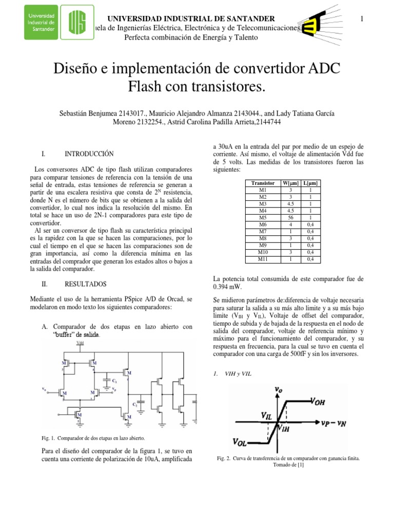 Convertidor ADC Flash Con Transistores. | PDF | Puerta lógica | Transistor