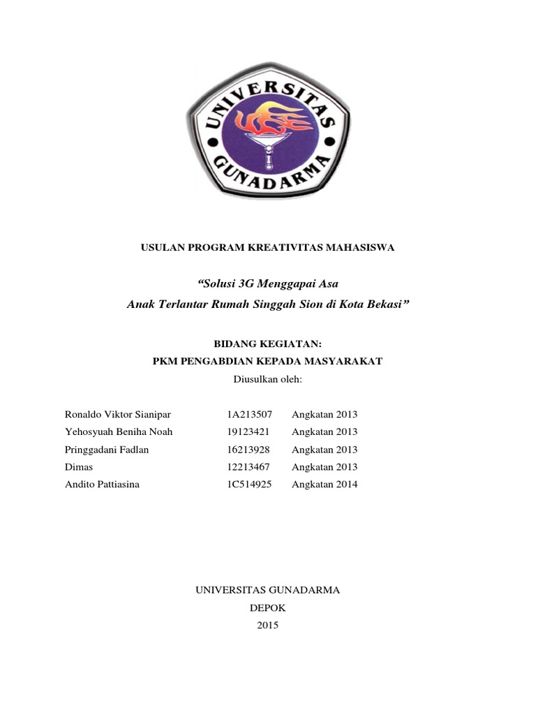 Contoh Proposal PKM-M 2015 | PDF