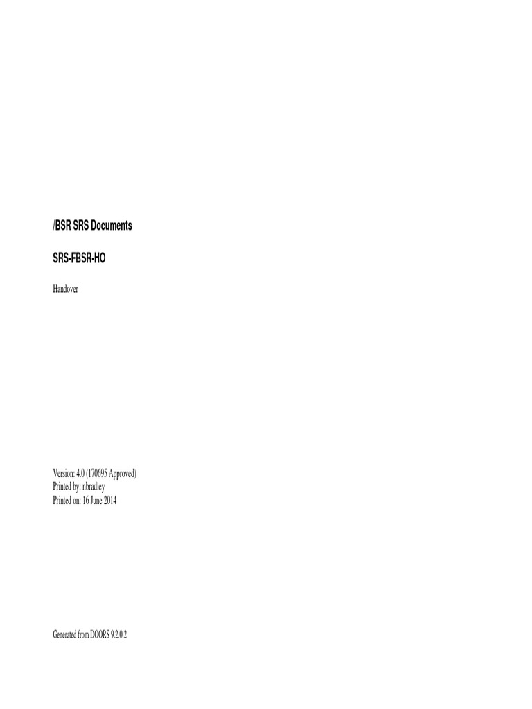 Srs FBSR Ho BSR MR 2812 Approved | PDF | Data Transmission | Areas Of ...