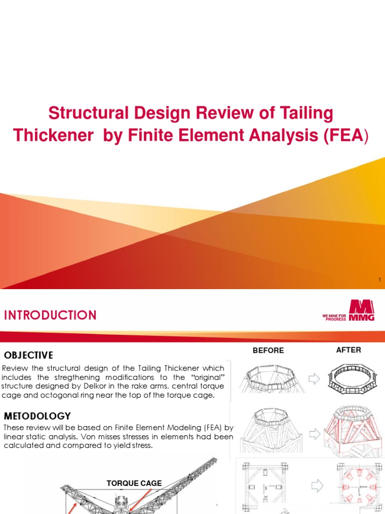Structural Design Review of Tailing Thickener by Finite Element Analysis (FEA) - Summary ...