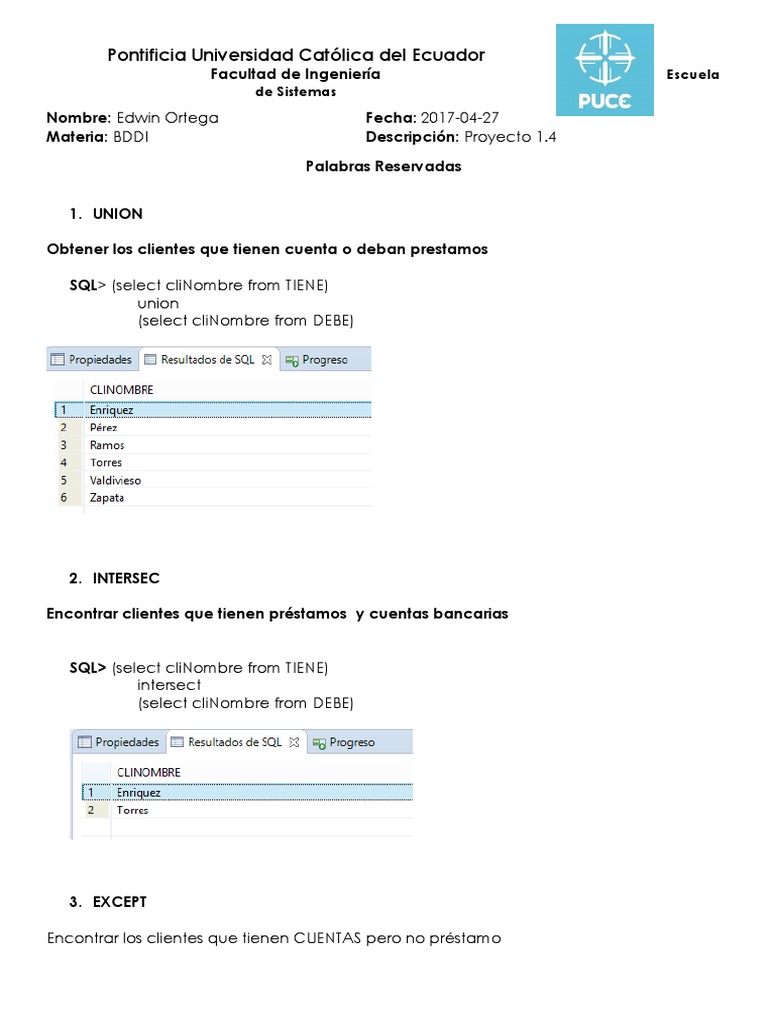 Resumen de Palabras Reservadas en SQL | PDF | SQL | Ciencias de la Información
