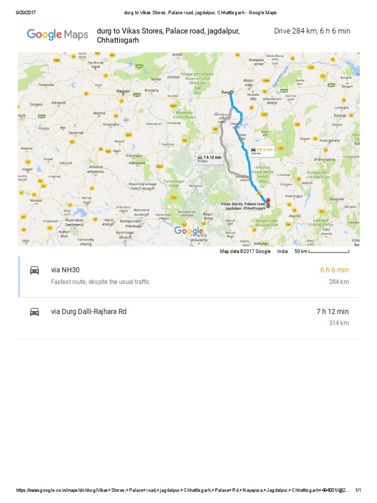 Durg To Vikas Stores, Palace Road, Jagdalpur, Chhattisgarh - Google ...