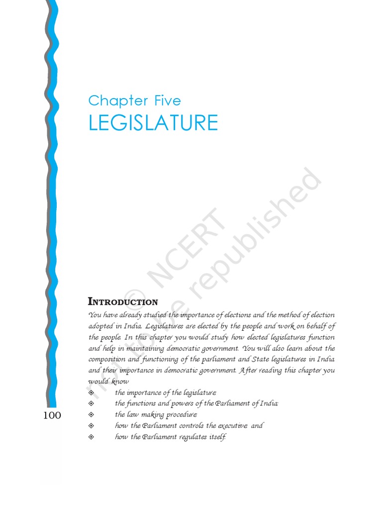 Legislature: Chapter Five | PDF | Bill (Law) | Member Of Parliament