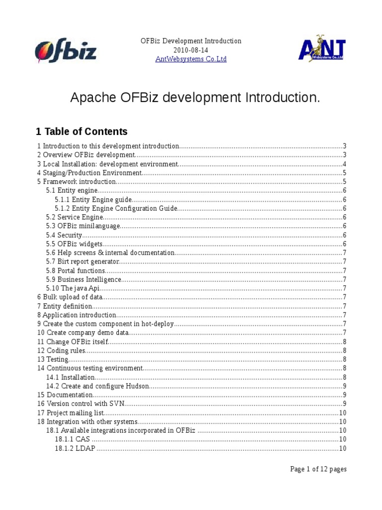 Ofbiz Development Introduction PDF | PDF | Scrum (Software Development) | Data Model