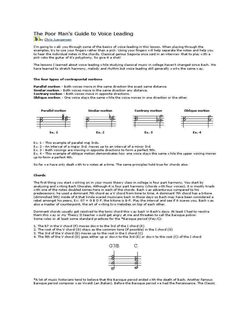 The Poor Man's Guide To Voice Leading: Chris Juergensen | PDF | Chord ...